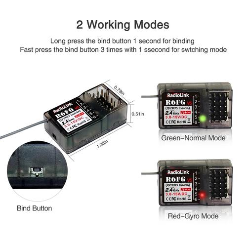 Jual Radiolink RX R6FG R6F 6CH RC4GS RC3S RC4G T8FB RC6GS - With Gyro ...
