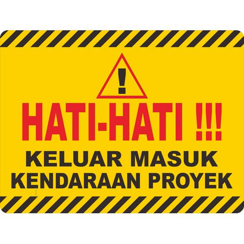Jual Rambu Hati-Hati Keluar Masuk Kendaraan Proyek II 60cm x 80cm, plat ...