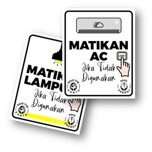 Jual Stiker Matikan Lampu Dan Stiker Matikan AC Stiker Vynil Glossy ...
