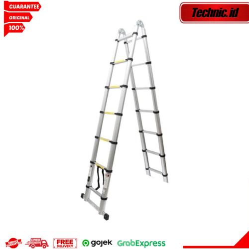Jual Tangga Lipat Fixsteps 5 Mtr Tangga Teleskopik Aluminium 2x7 Step ...