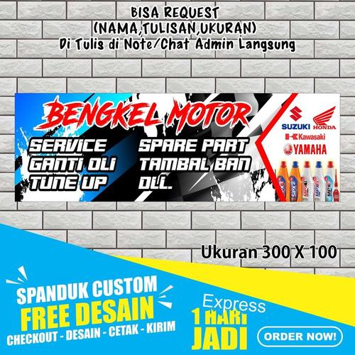 Jual ready " SPANDUK/ BANNER BENGKEL MOTOR UKURAN 300 X 100 " - Jakarta ...