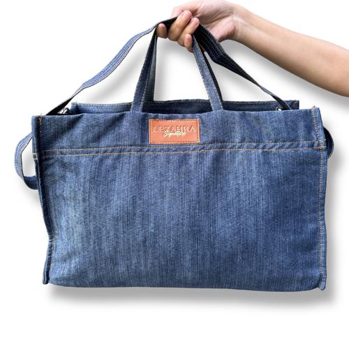 Promo Tas Sling bag Tote Tali Selempang Denim Jeans 40x50cm ...