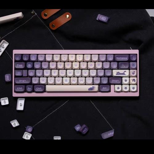 Jual MOA Purple Cat Simple Gradient keycaps profile pbt keren lucu ...