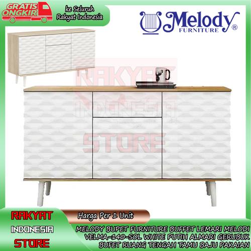 Jual [INSTANT] MELODY BUPET BUFFET LEMARI MELODI VELMA 140 SOL WHITE ...