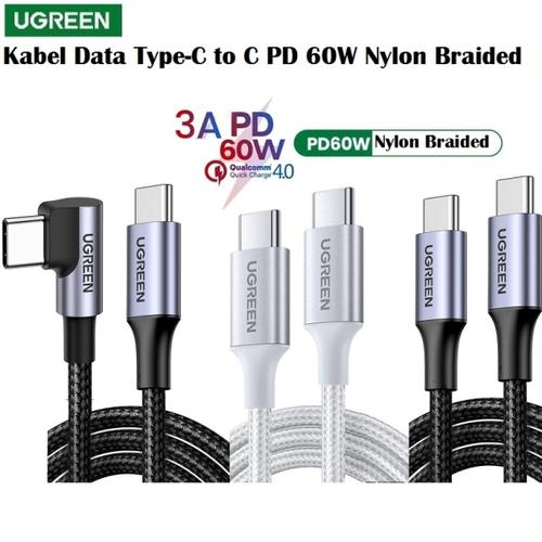 Jual Ugreen Kabel USB Type C 3A 60w Fast Charger L Degrees Nylon ...