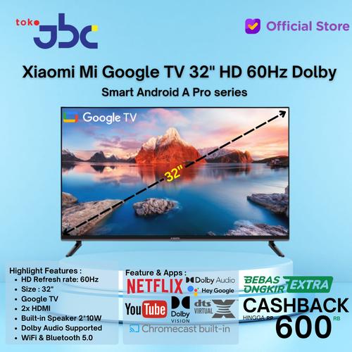 Promo Xiaomi Mi Google TV 32" A Pro HD 60Hz Dolby Smart tv A Pro series ...