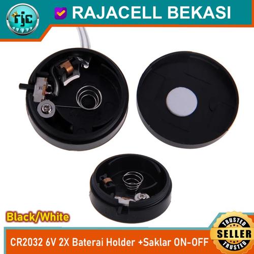 Jual Baterai Holder 2X CR2032 6V Battery Case Model Bulat +Saklar ON ...
