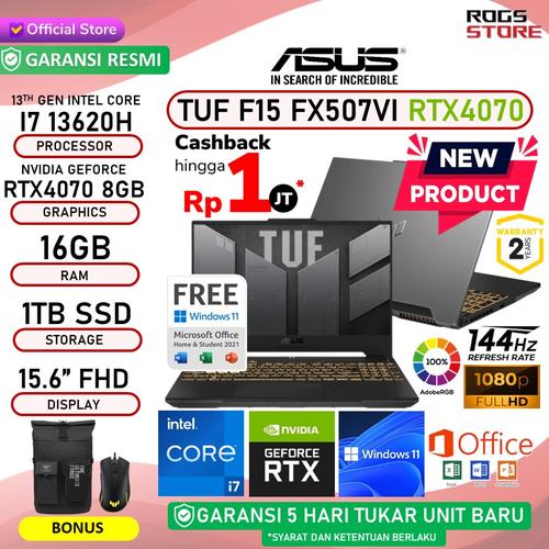 Promo ASUS TUF GAMING F15 FX507VI RTX4070 CORE I7 13620H 64GB 1TB 15 ...