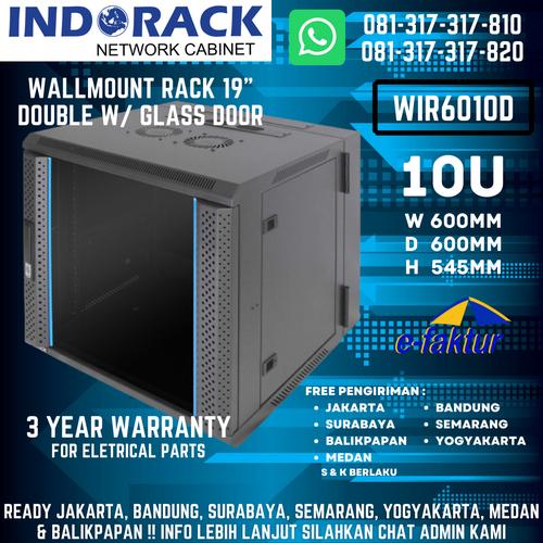 Jual INDORACK WALLMOUNT 19 INCH 10U DEPTH 600MM DOUBLE WITH GLASS DOOR ...