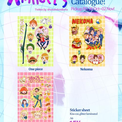 Jual Sticker Sheet glitter (Nekoma, One Piece, Tweening) - Tweening ...