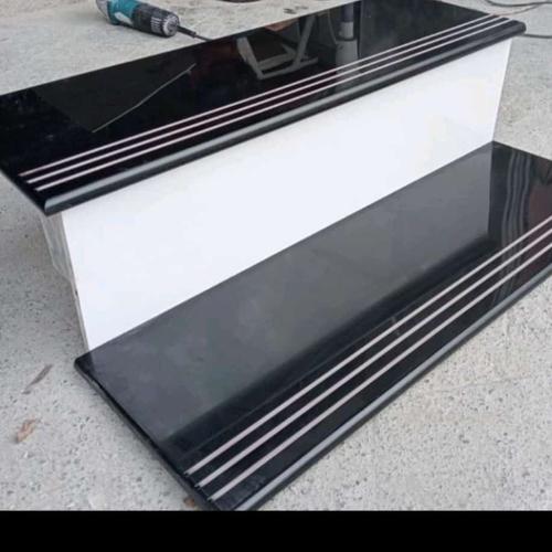 Jual Granit Tangga Hitam Polos Kombinasi Dinding Putih Polos 30x100 ...