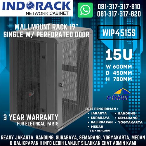 Jual INDORACK WALLMOUNT 15U DEPTH 450MM SINGLE RACKMOUNT PERFORATED ...