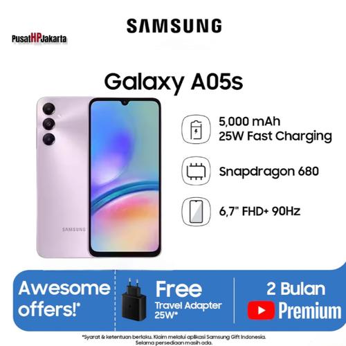 Jual Samsung Galaxy A05s 6/128GB Light Violet New Colors Garansi Resmi ...