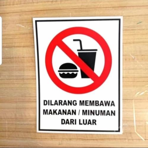 Jual SIGN STICKER DILARANG BW MAKAN DAN MINUM UKURAN 15X20CM - Kota ...