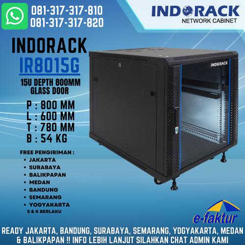 Jual INDORACK CLOSE RACK 15U DEPTH 800MM GLASS DOOR - IR8015G RACK ...