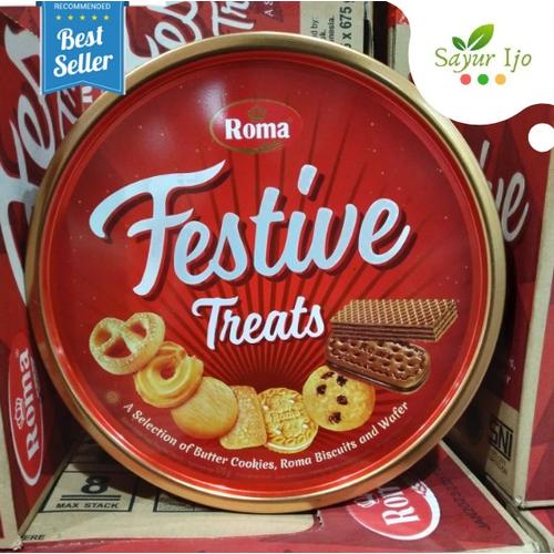 Promo ROMA Biskuit Festive Treats 675 Gr / Kaleng Biscuit Wafer Butter ...
