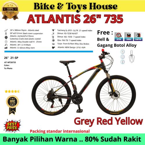 Jual Sepeda Gunung Atlantis MTB AT MT 26" 69G - 26-BlackGreen - Jakarta ...