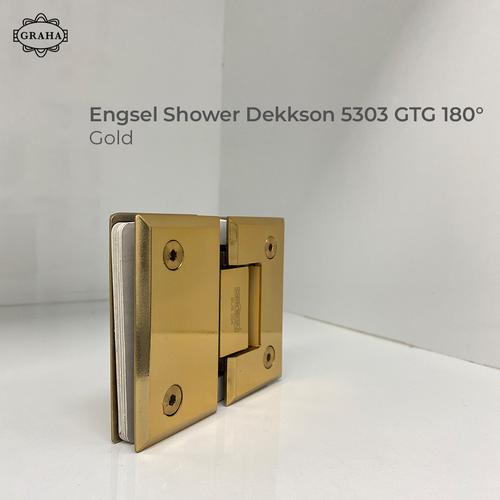 Jual Engsel Pintu Kaca Shower Hinge Dekkson Glass to Glass 180° Gold ...