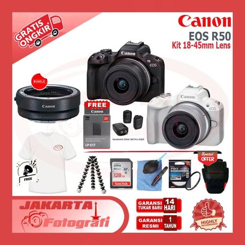 Jual Canon EOS R50 Kit 18-45mm Lens Mirrorless Camera RESMI - R50KIT ...
