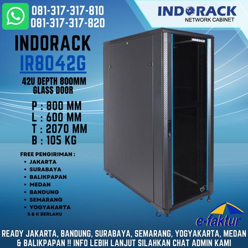 Jual INDORACK STANDING CLOSE RACK 42U DEPTH 800MM GLASS DOOR - IR8042G ...