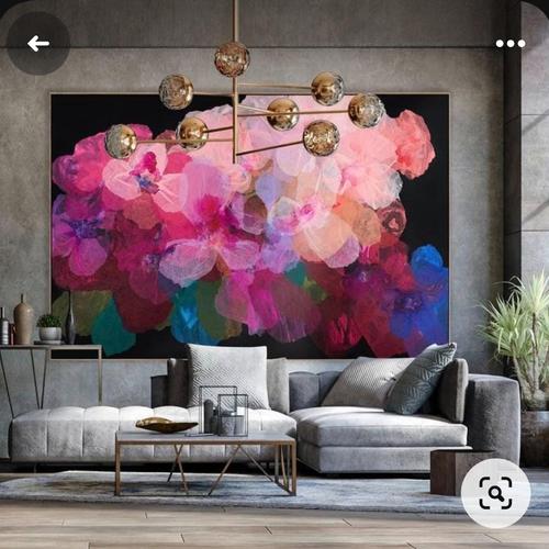 Jual lukisan bunga custom modern painting art lebar 110 tingi 80 cm ...