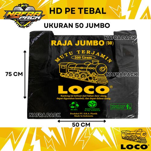Jual Kantong Plastik Kresek LOCO HD PE Tebal Hitam ukuran 50 JUMBO 1 kg ...