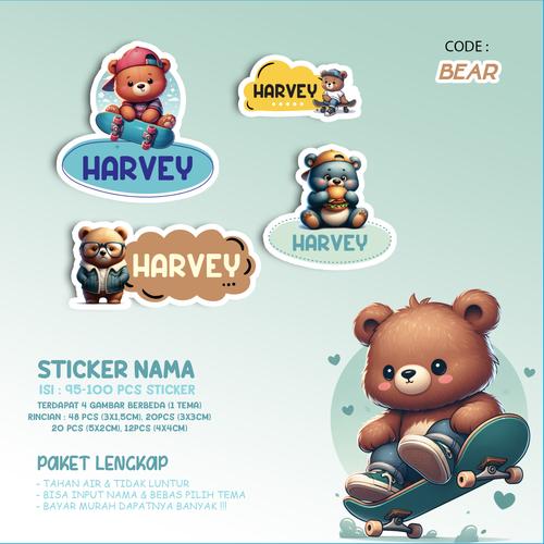 Jual Sticker Stiker Label Nama Karakter Tema Bear Cute - Kota Medan ...