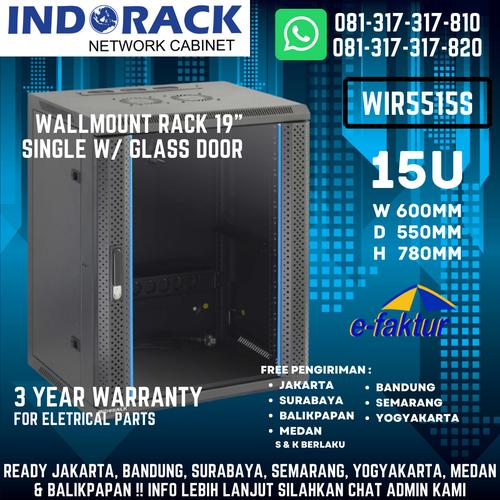 Jual INDORACK / WALLMOUNT 15U DEPTH 550MM 19 INCH / SINGLE DOOR ...