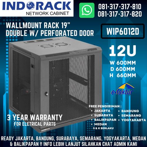 Jual INDORACK WALLMOUNT RACK PERFORATED DOOR 12U DEPTH 600MM - WIP6012D ...