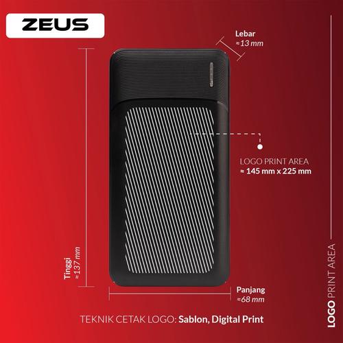 Jual Zeus Powerbank 10.000 mAh / Custom Power Bank Logo - Hitam, Polos ...
