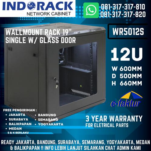 Jual INDORACK WALLMOUNT 12U DEPTH 500MM SINGLE DOOR - WR5012S GLASS ...
