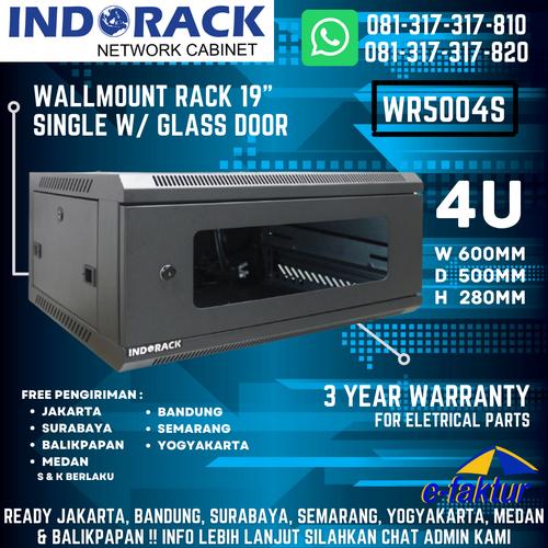 Jual WALLMOUNT INDORACK 4U 500MM SINGLE DOOR RACK SERVER - WR5004S ...