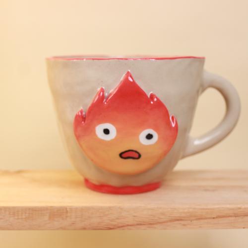Jual Calcifer from Howl moving castle Pottery Mug Ghibli Studio - Kota ...