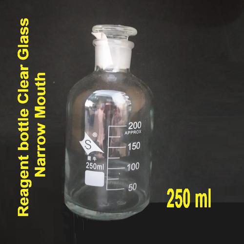 Jual REAGEN BOTOL 250 ML CLEAR PUTIH NARROW MOUTH REAGENT BOTTLE BENING ...