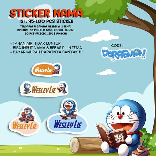 Jual Sticker Stiker Label Nama Karakter Tema Doraemon Cute - Kota Medan ...