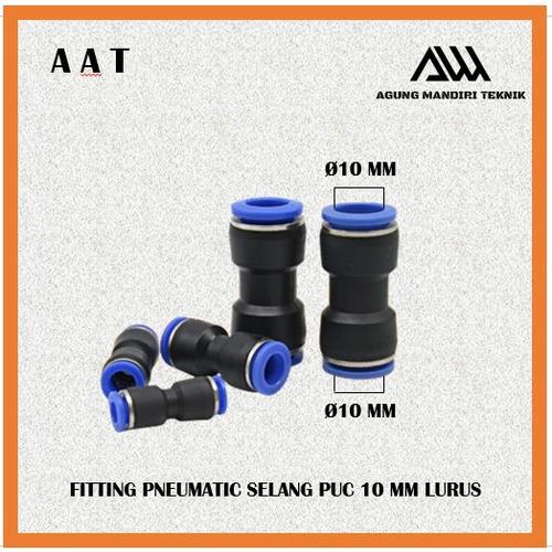 Jual Fitting Pneumatic Lurus PUC 10 MM Sambungan Selang Tubing Nylon 10 ...