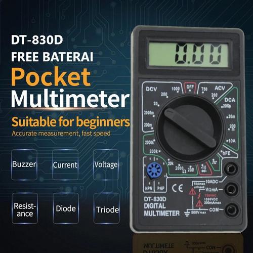 Jual Alat Ukur Arus Multimeter Saku Multiteser DT830D Mini Avo Meter ...
