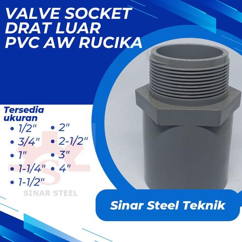 Jual Valve Socket PVC AW Rucika DRAT Luar / SOK / SOCK - 3/4" - Kota ...