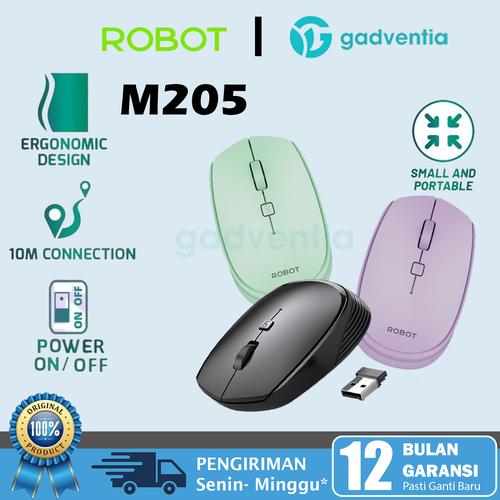Jual ROBOT M205 MOUSE WIRELESS PORTABLE OPTICAL 2.4GHZ 1600DPI PC ...