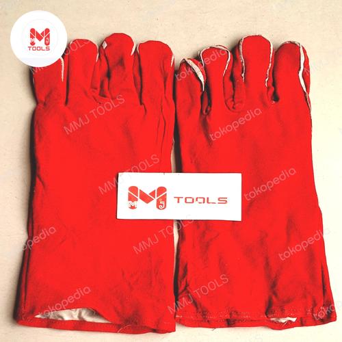 Jual Sarung Tangan Las Merah 12" - Sarung Tangan Las Kulit 12" Merah ...