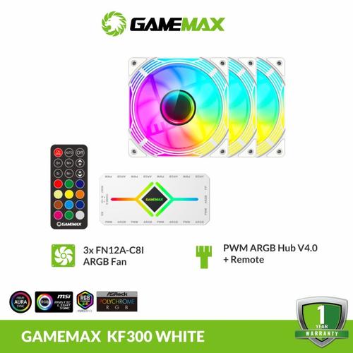 Jual Gamemax KF300 White 120mm ARGB Fan 3 in 1 Kit - Jakarta Pusat ...