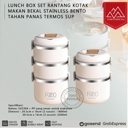 Jual Lunch Box Set Rantang Kotak Makan Bekal Stainless Bento Tahan ...