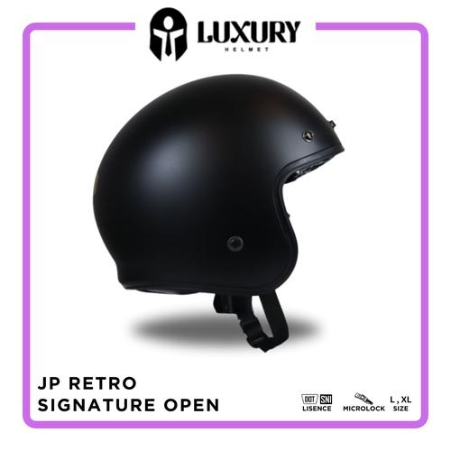 Jual Helm JP Signature Open (SO) - Solid - Black Doff - Half Face - L ...