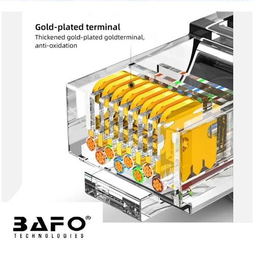 Jual BAFO EZ konektor rj45 cat6A pass through 50um gold pin - kabel ...