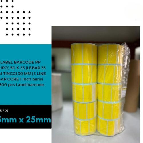 Jual Label Barcode PP (YUPO) Uk. 50 X 25MM 1000 pcs/roll - Jakarta ...