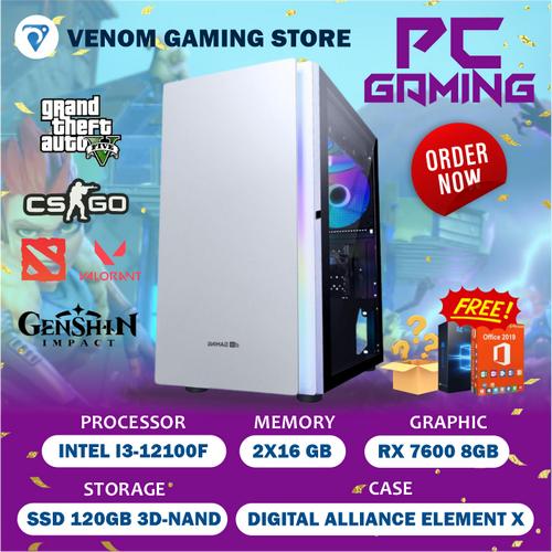 Jual Pc Gaming | Intel i3 12100F | RX 7600 8GB | 32GB RAM | SSD ...