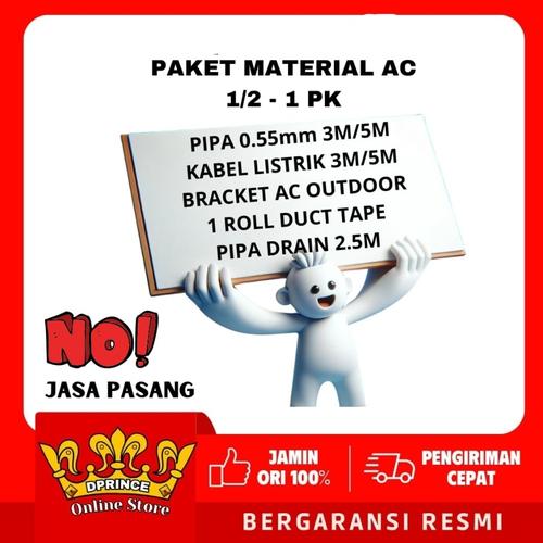 Jual PAKET MATERIAL AC 1/2 - 1 PK PILIHAN 3 / 5 METER PIPA PREMIUM 0 ...