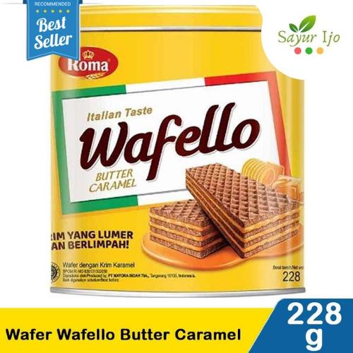 Jual WAFELLO Biscuit Butter Caramel 228 Gram / Kaleng Biskuit Wafer ...