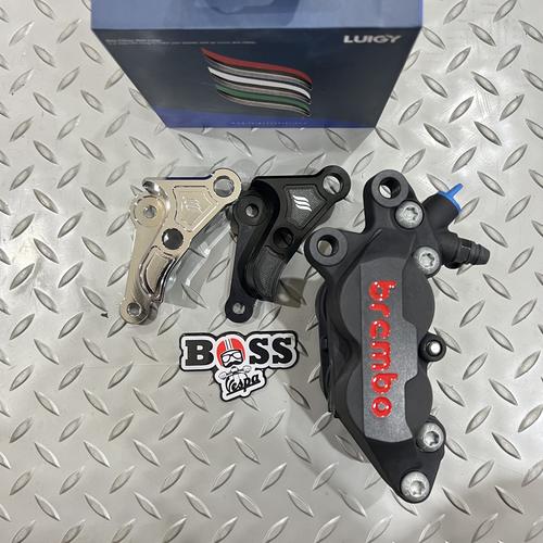 Promo Brembo 4 Piston Black + Bracket Luigy 220mm Vespa Sprint ABS ...
