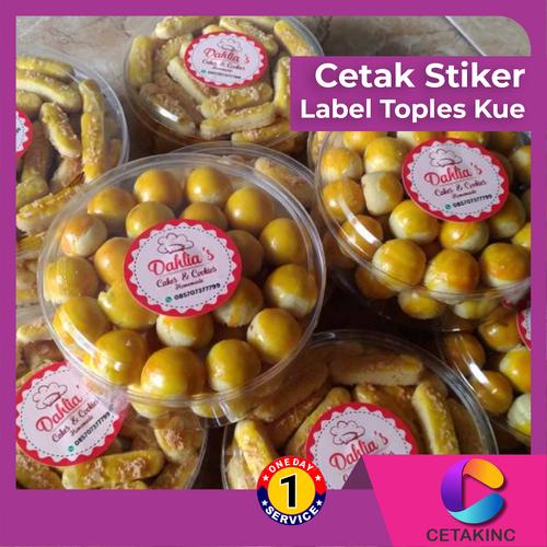 Promo Cetak Stiker Label Toples Makanan Kue Kering Lebaran Bulat Custom ...